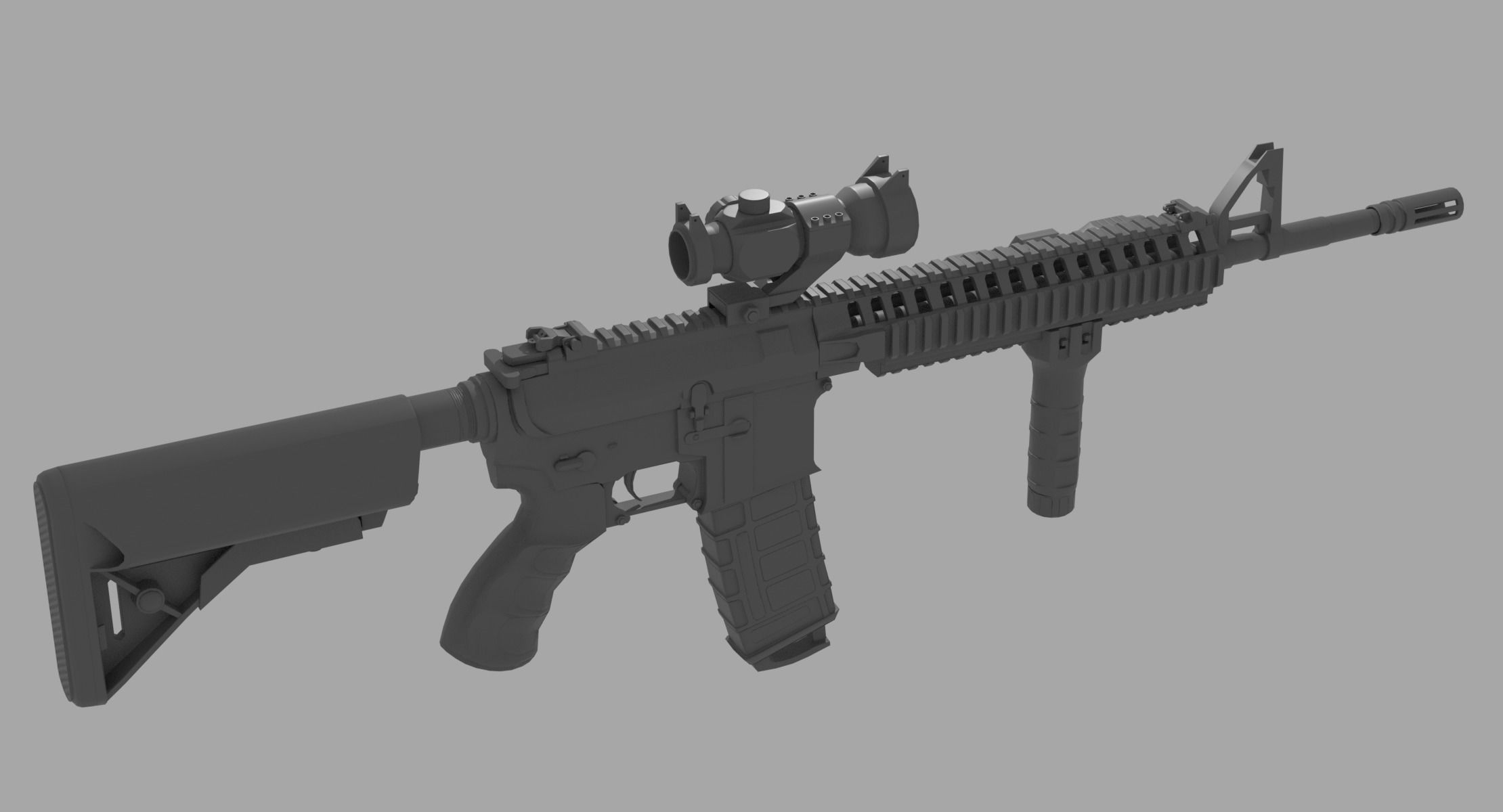 3D model CARBINE Modified Carbine M4A1 Tactical RIS RAS AEG VR / AR ...