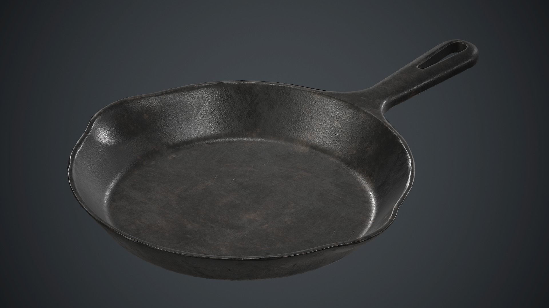 3D model Cast Iron Frying Pan PBR Game Ready VR / AR / low-poly | CGTrader