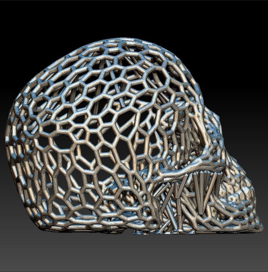 Hexagon Skull 3D model 3D printable | CGTrader