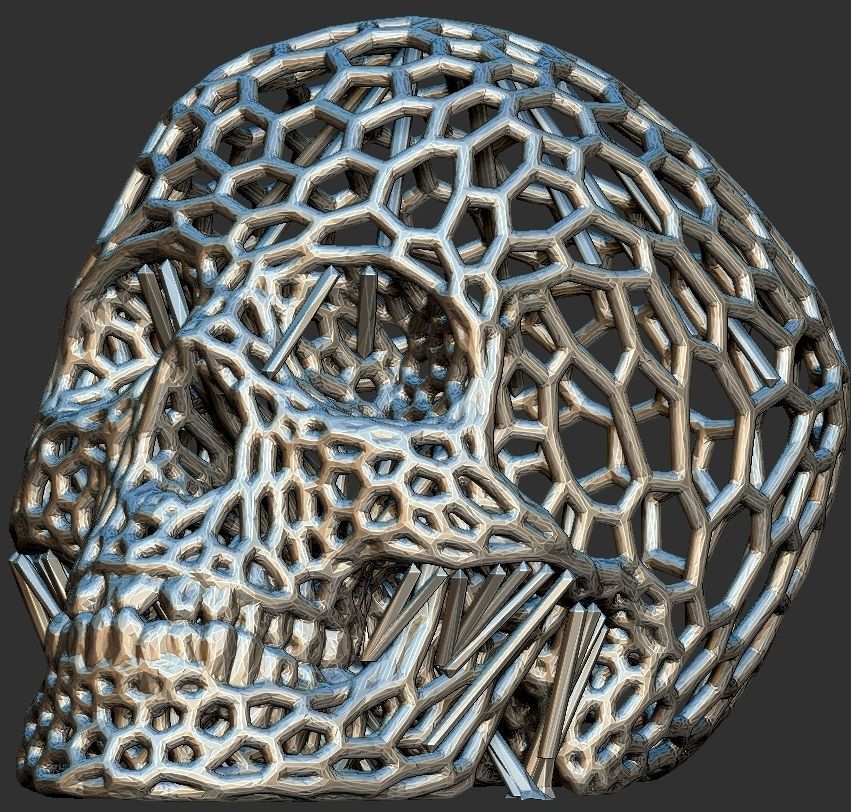 Hexagon Skull 3D model 3D printable | CGTrader
