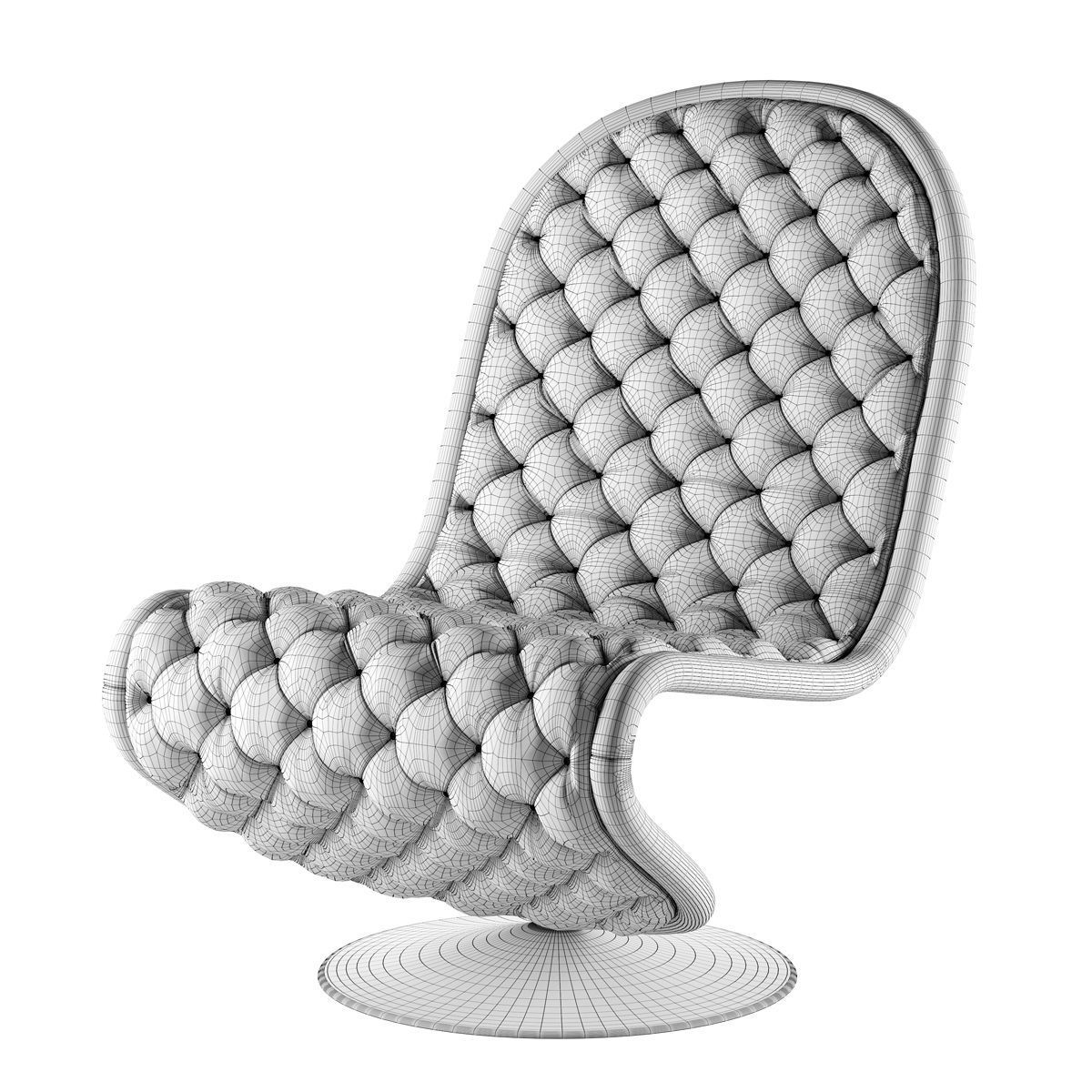 Verpan System 1-2-3 Chair Low Lounge Deluxe 3D model | CGTrader