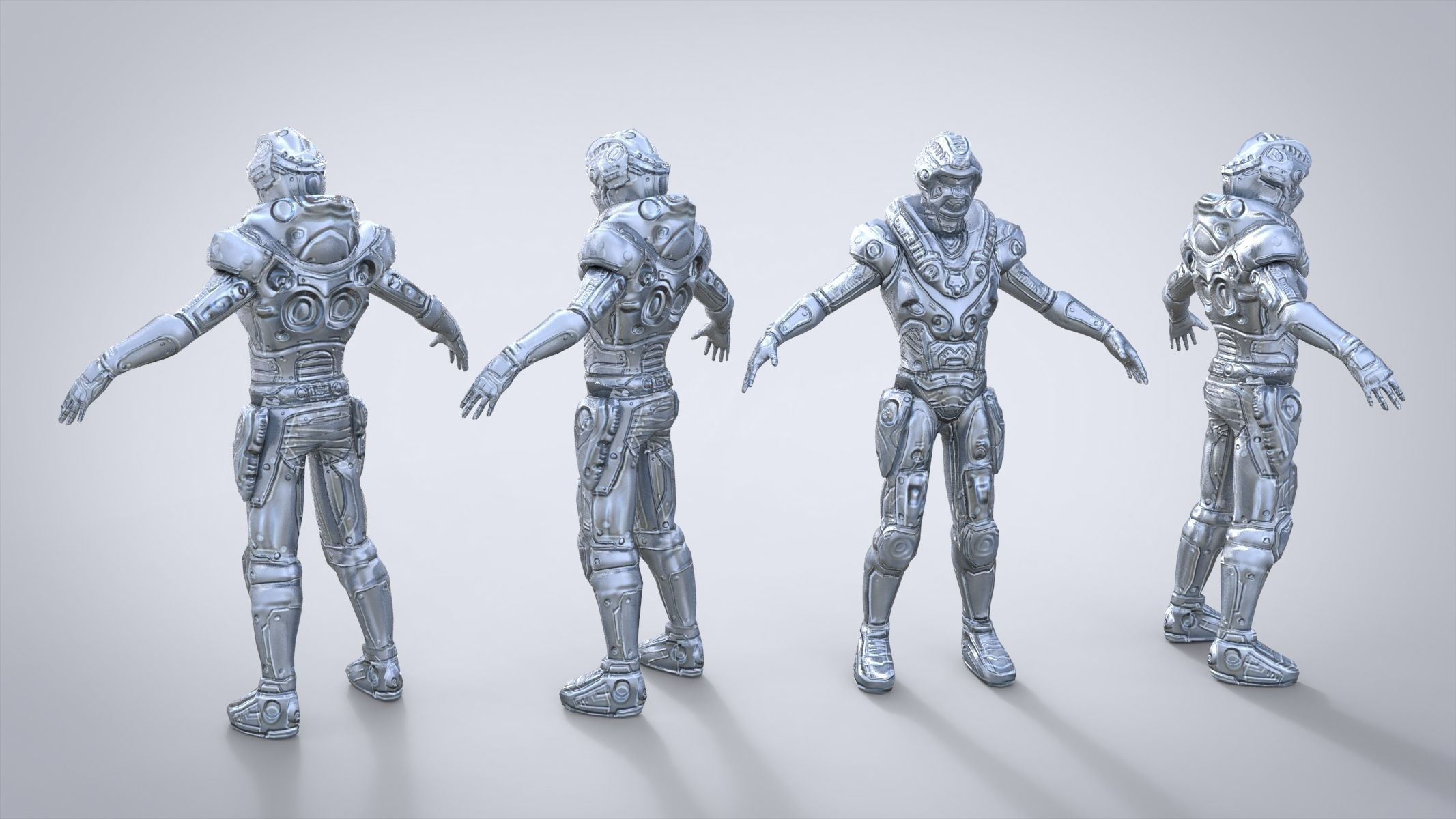 scify male cyborg 3D model | CGTrader