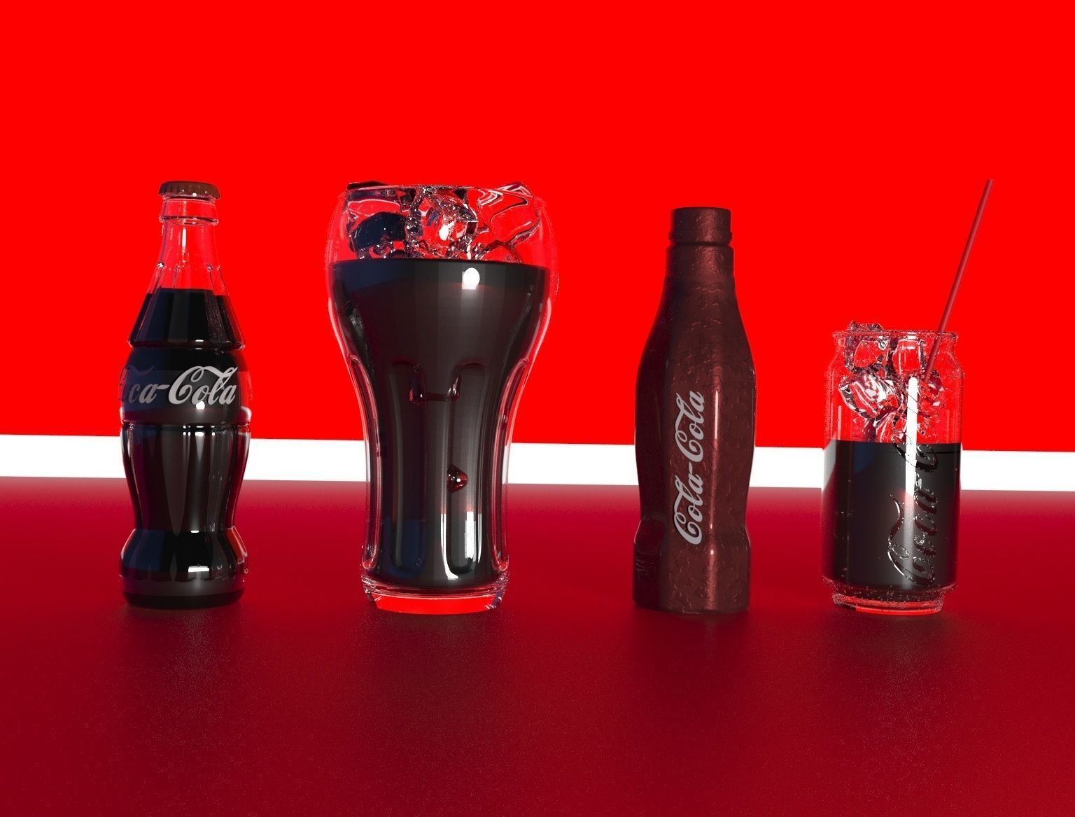 4 options for Coca-Cola packages 3D model | CGTrader