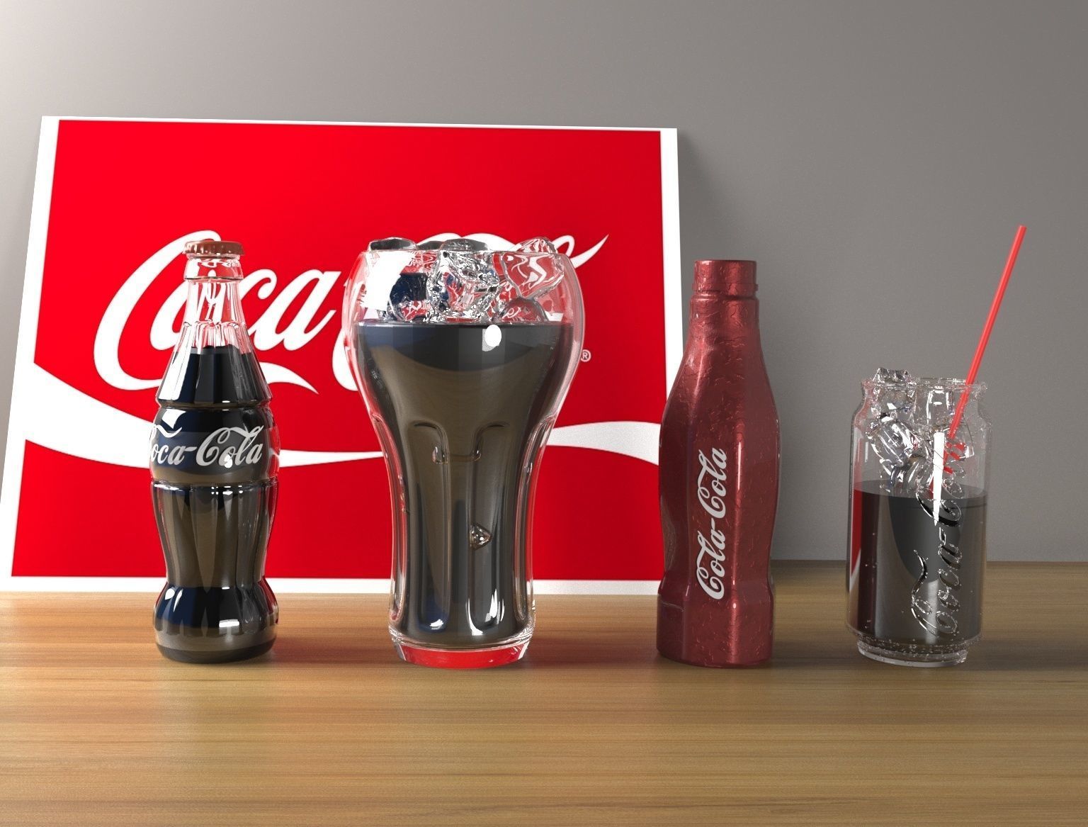 4 options for Coca-Cola packages 3D model | CGTrader