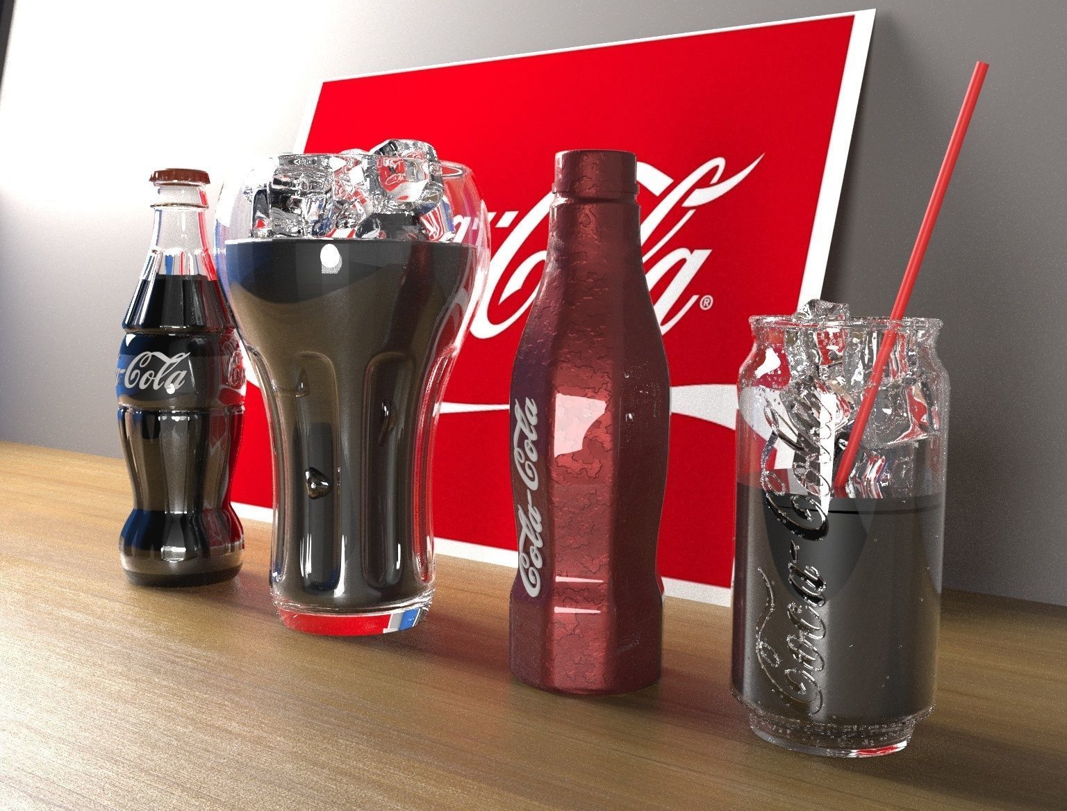 4 options for Coca-Cola packages 3D model | CGTrader