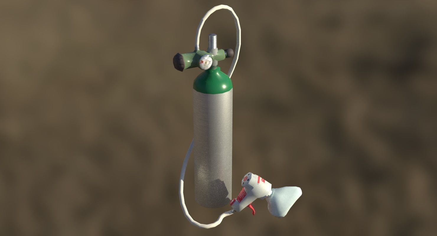 3D model Oxygen Tank Resuscitator Kit VR / AR / low-poly | CGTrader
