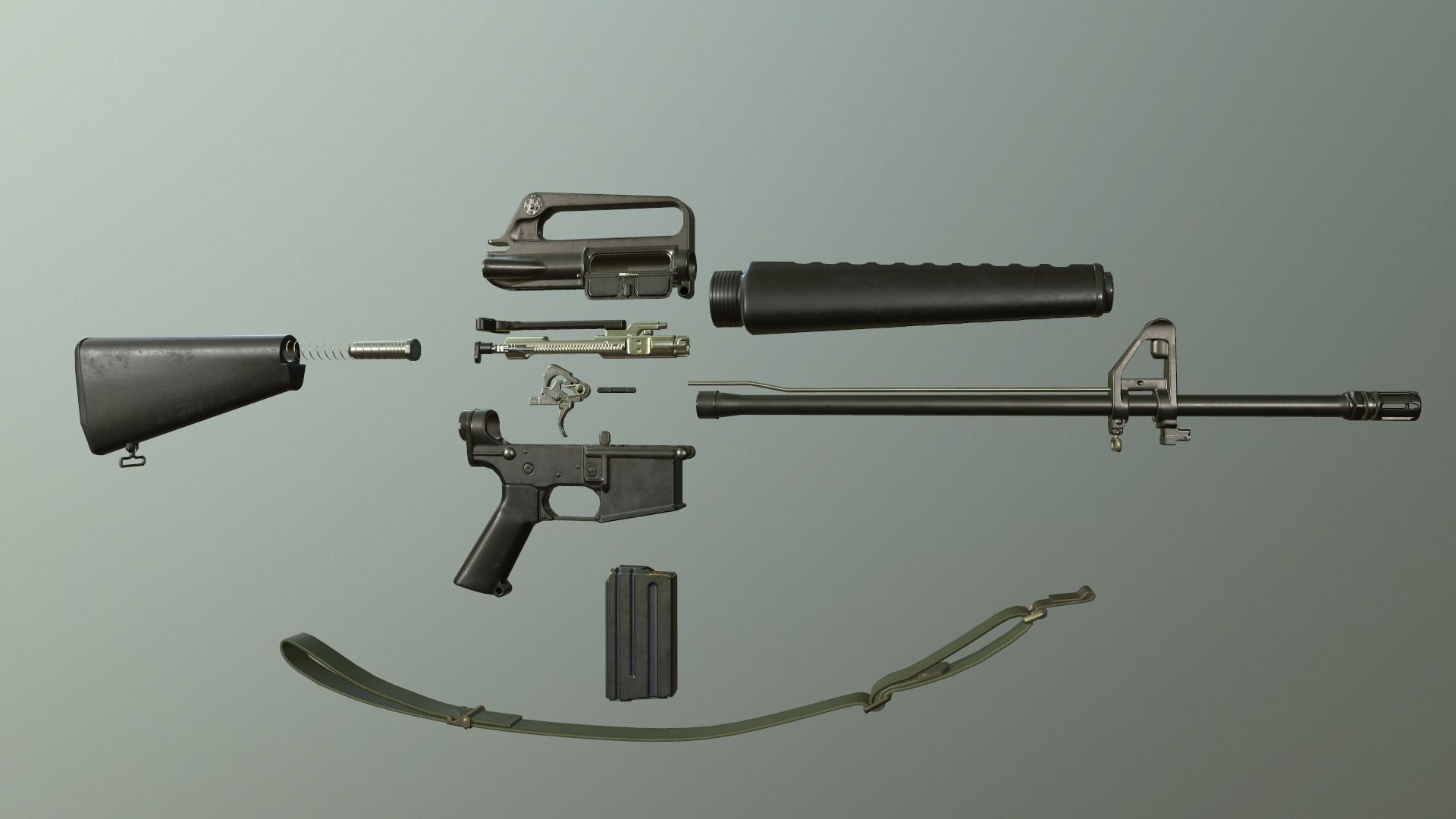 3D model M16A1 VR / AR / low-poly | CGTrader