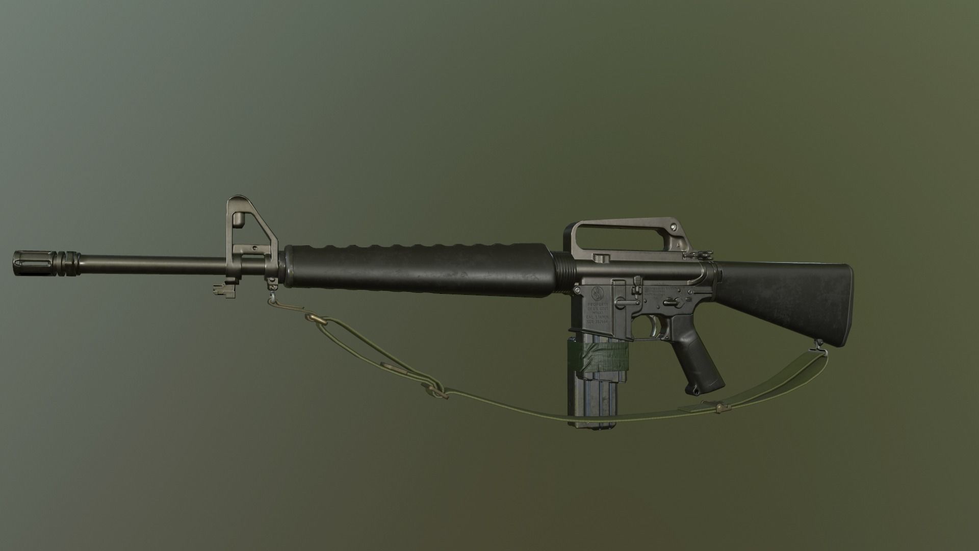 3D model M16A1 rifle VR / AR / low-poly | CGTrader
