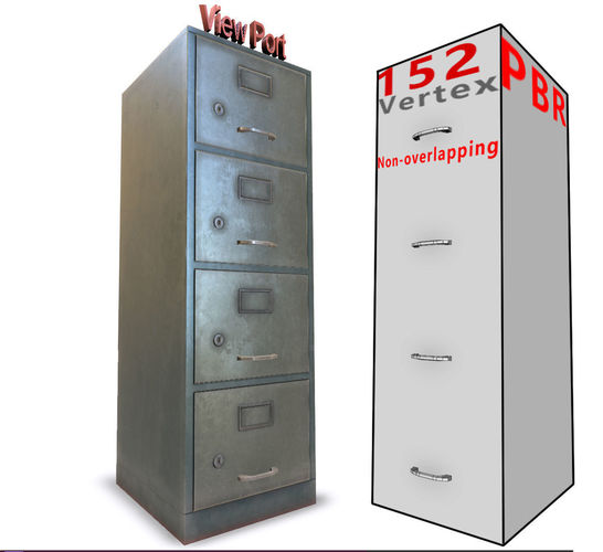 3D model File cabinet - Game Ready - VR AR VR / AR / low-poly | CGTrader