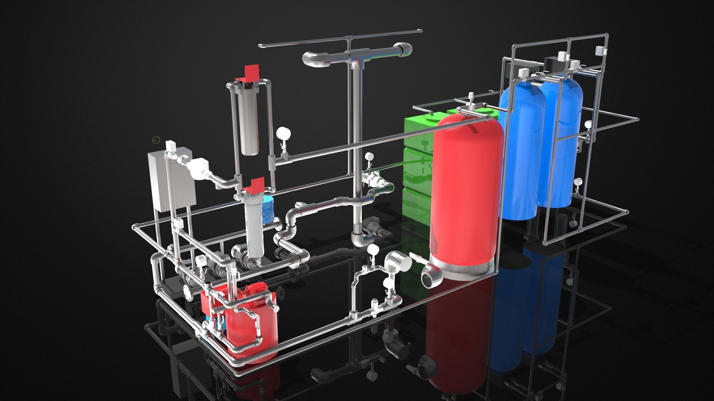 Water purification system 3D model | CGTrader