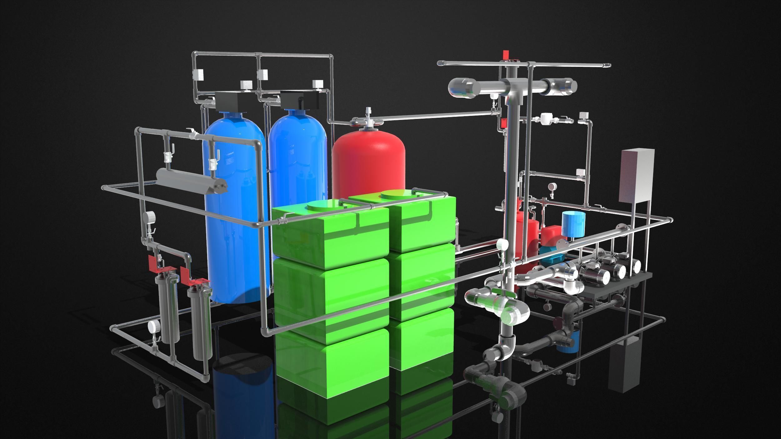Water purification system 3D model | CGTrader