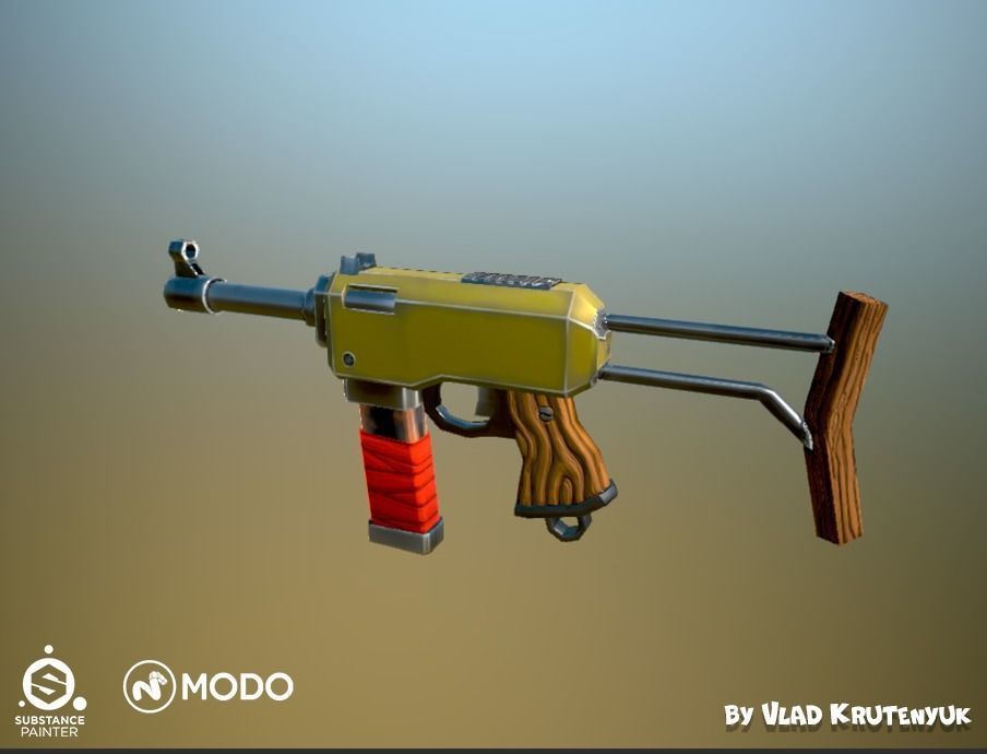 3D model Stylized Cartoon Gun - 3D Game-ready asset VR / AR / low-poly ...