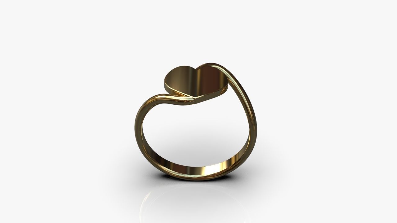 Heart ring 3D model 3D printable | CGTrader