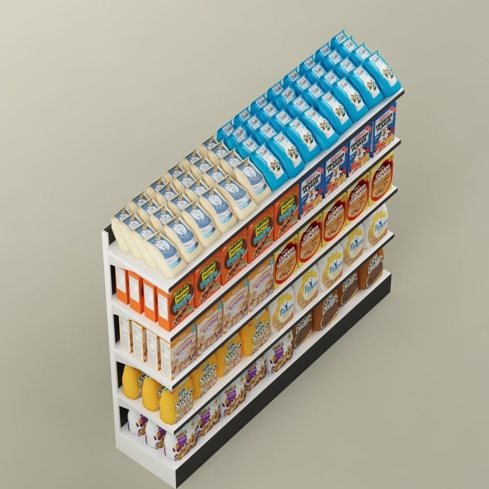 Storage shelving rack store cereal food 3D model | CGTrader