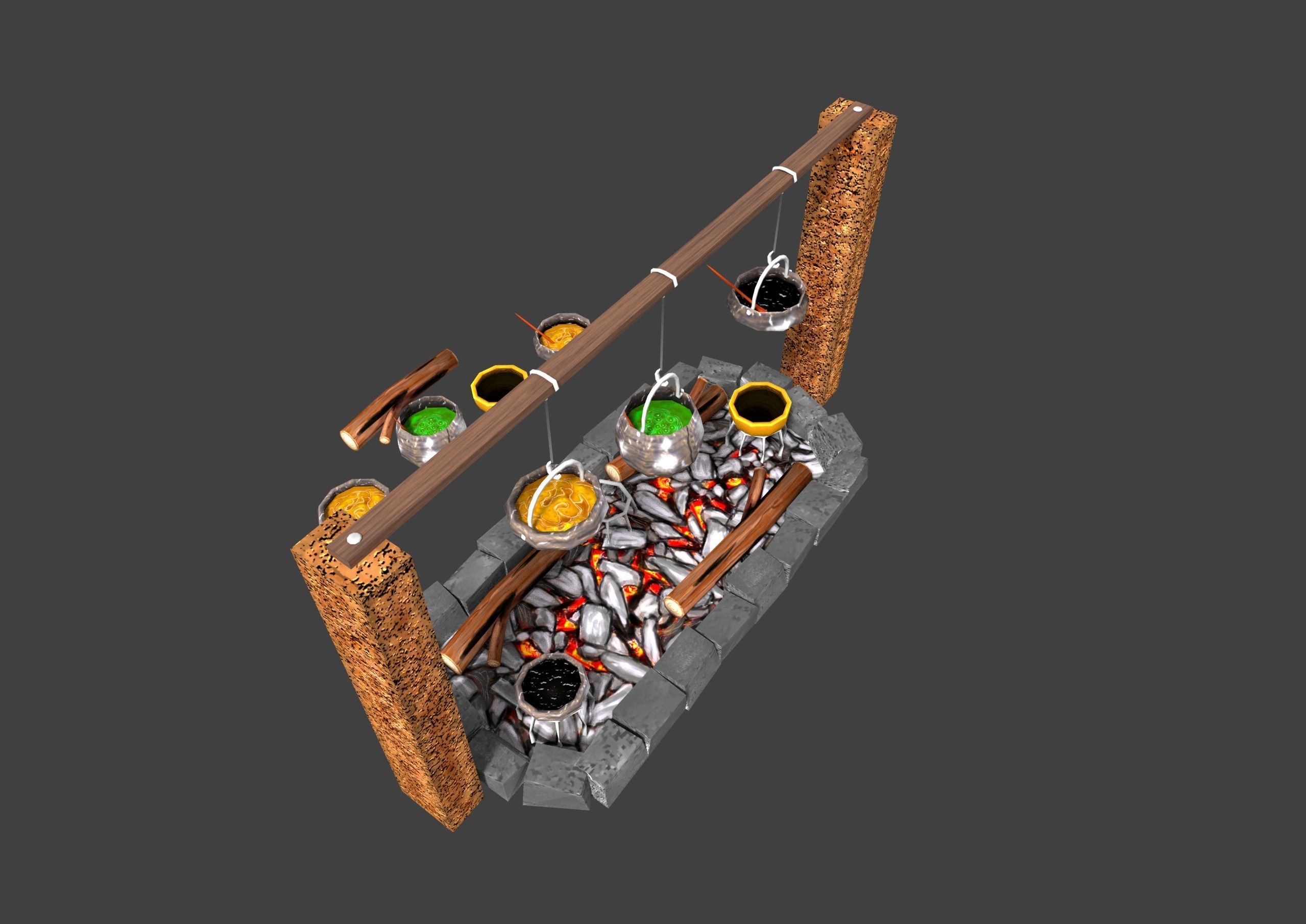 Medieval kitchen props 3D model | CGTrader