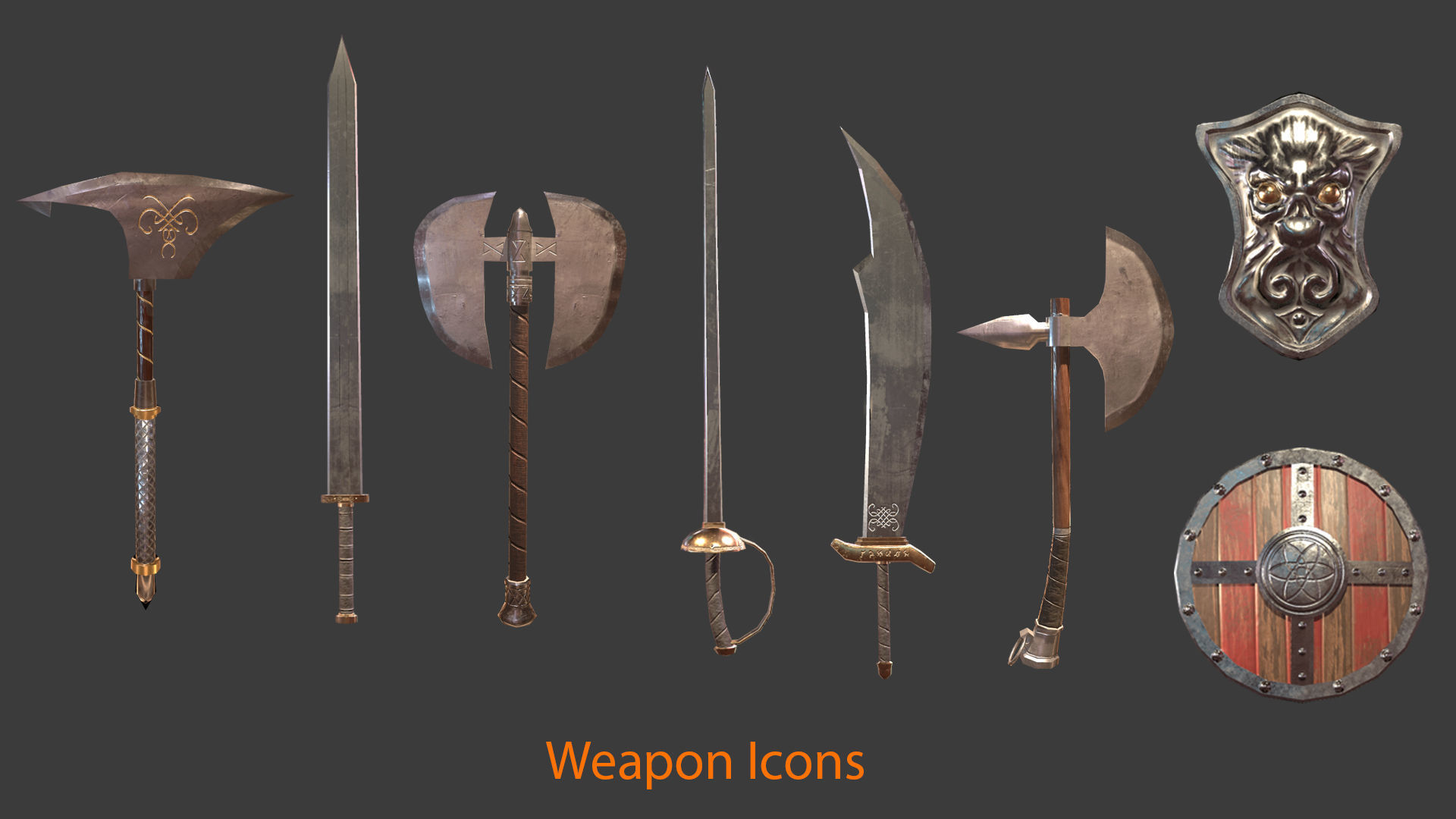 3D model Fantasy Paladin Weapons VR / AR / low-poly rigged | CGTrader