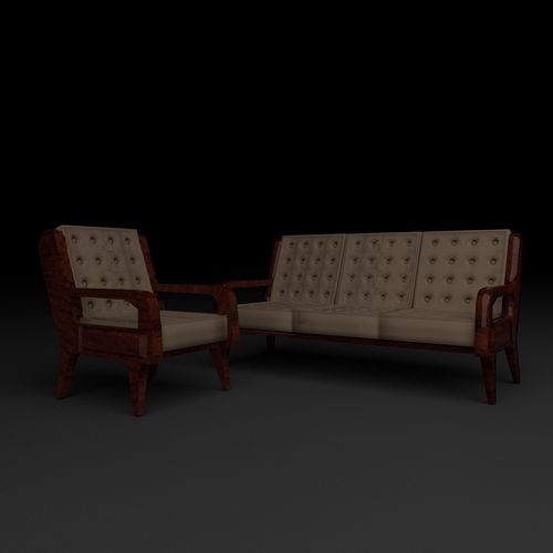 Armchair and coach 3D model | CGTrader