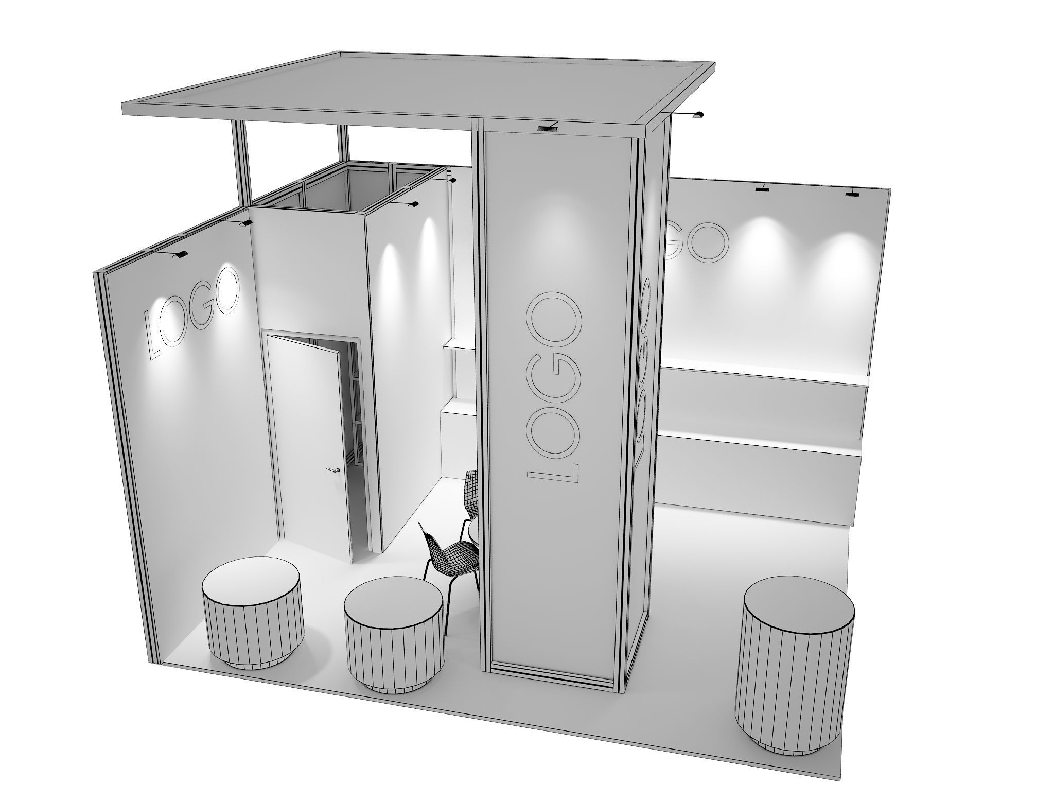 Exhibition stand octanorm maxima 5x4 m 3D model 3D model | CGTrader