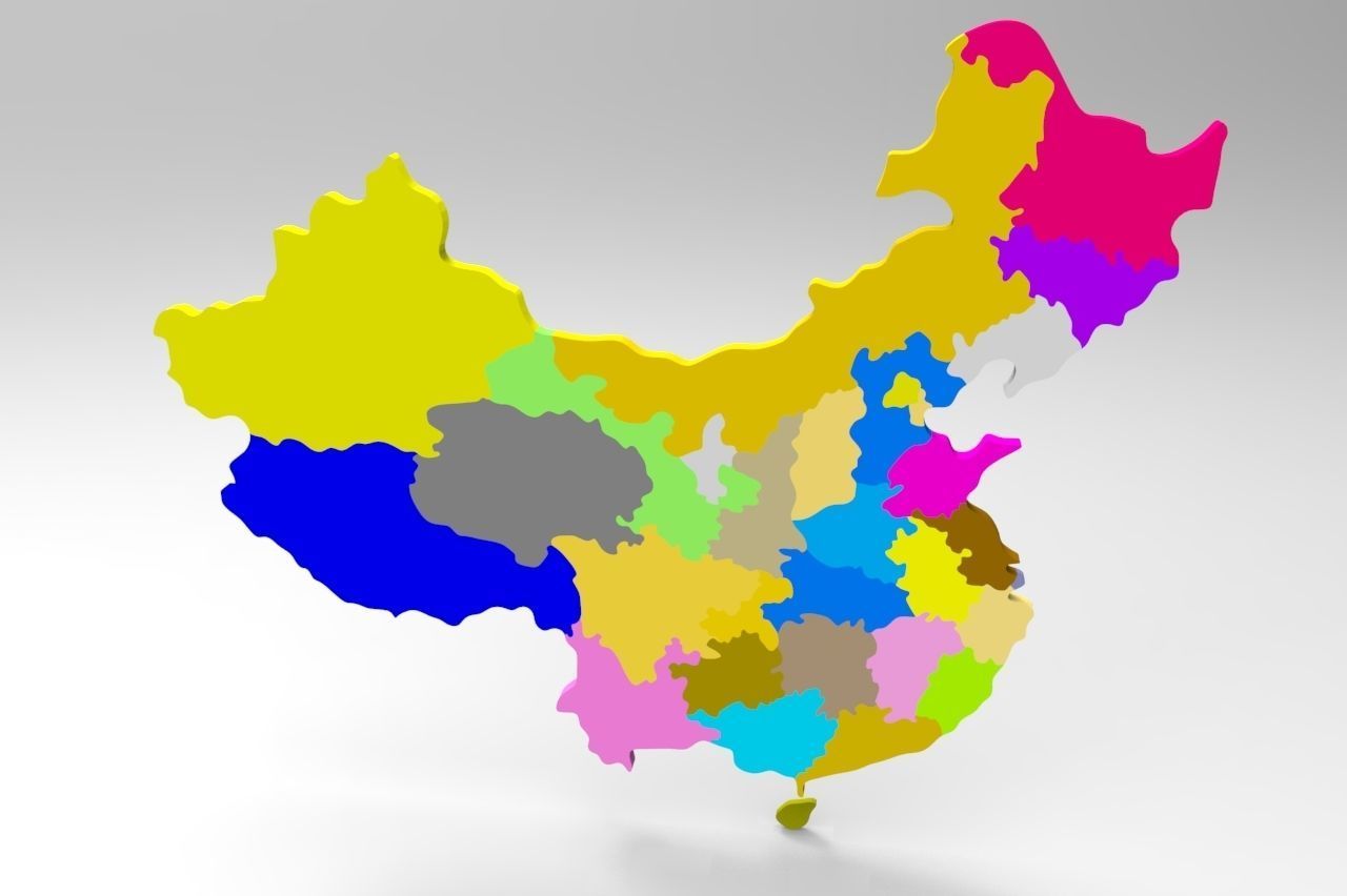 3d china map with it all region 3D model | CGTrader