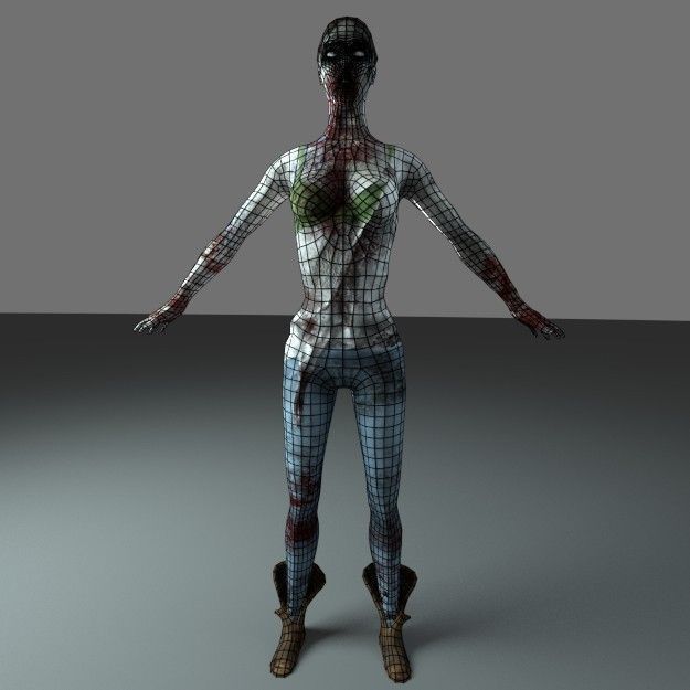 3D model Zombie Woman with Boots game ready VR / AR / low-poly | CGTrader