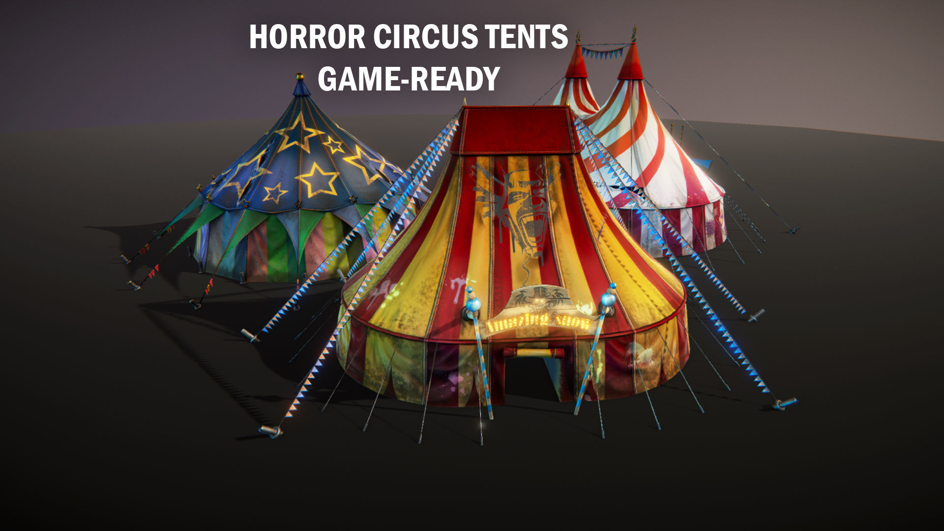 3D model Horror circus tents VR / AR / low-poly | CGTrader