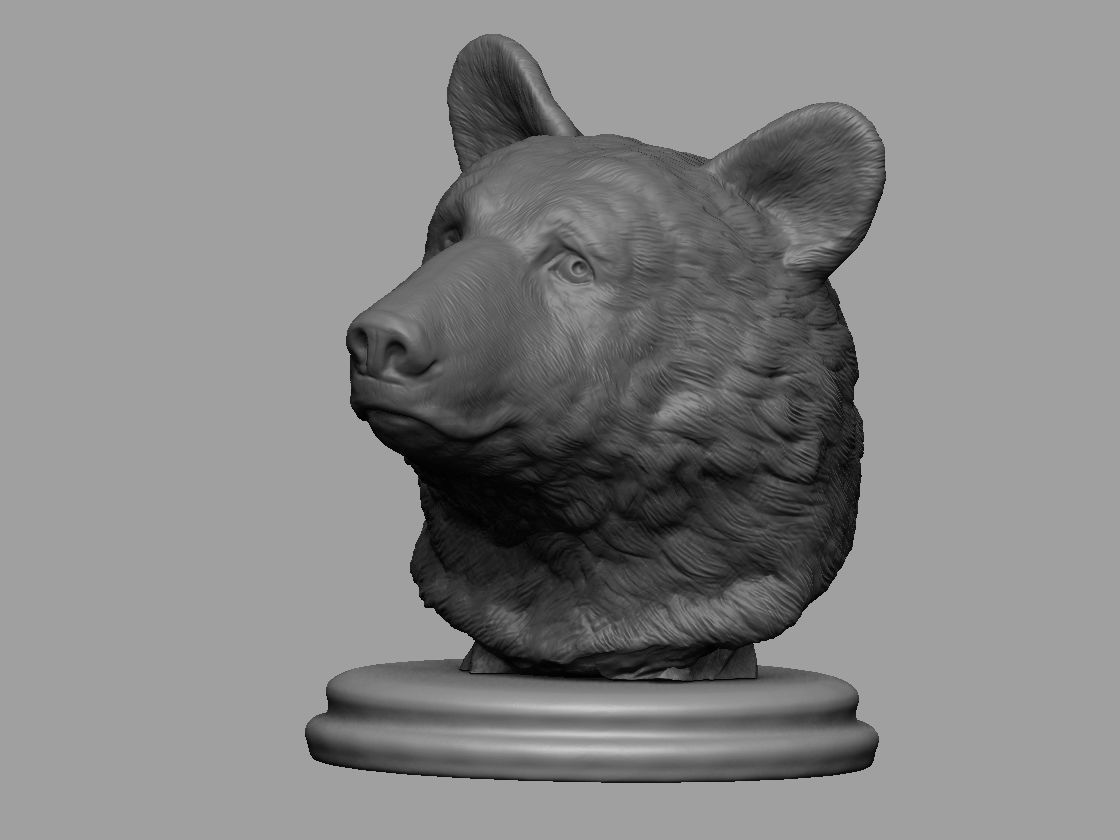 Black Bear Bust 3D model 3D printable | CGTrader