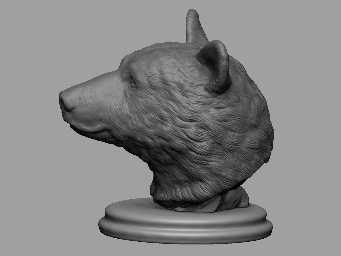 Black Bear Bust 3D model 3D printable | CGTrader
