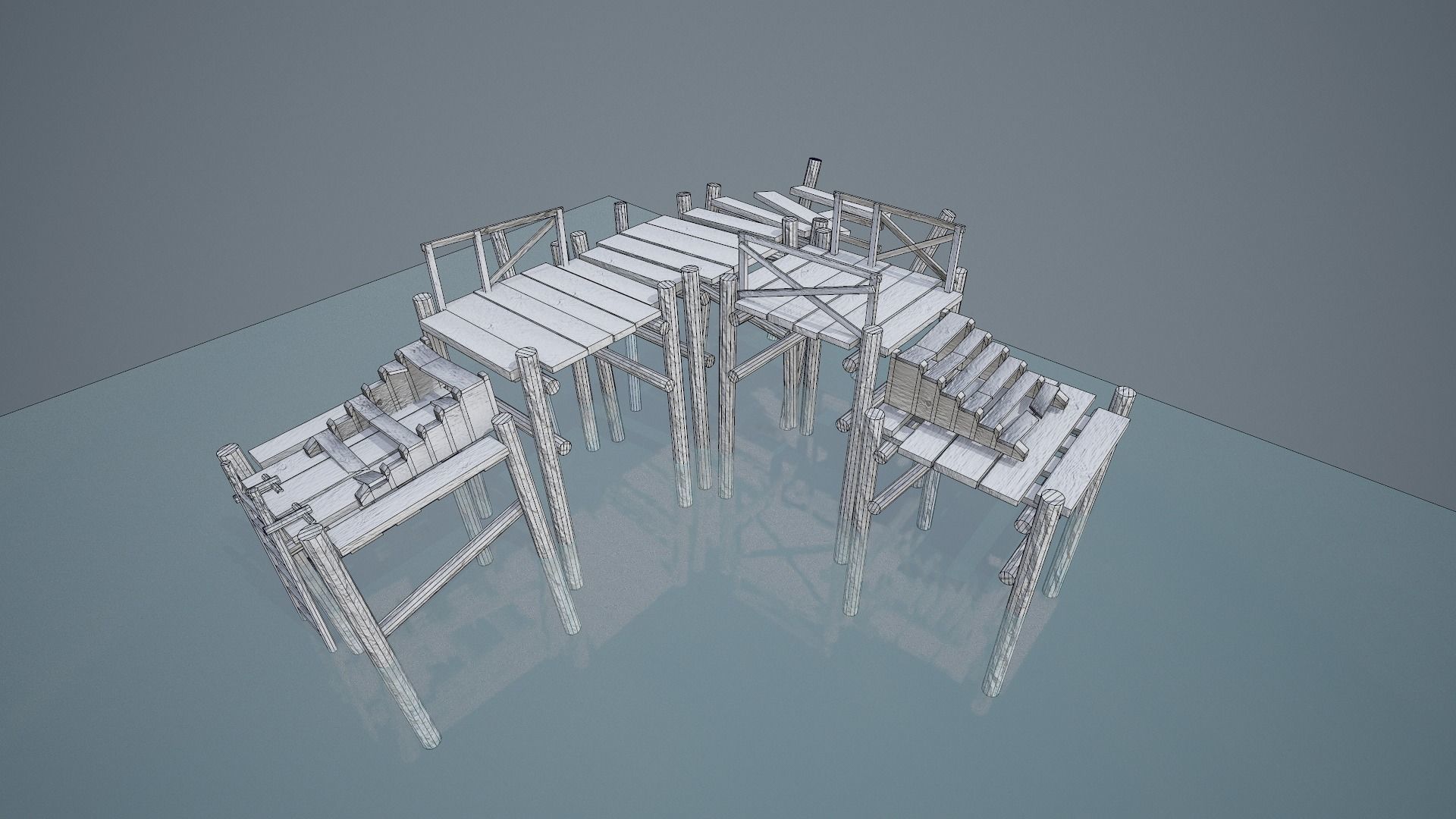 3D model Pier Pack VR / AR / low-poly | CGTrader