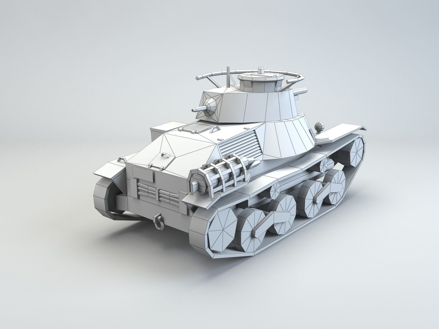 3D model Low Poly Type 4 Ke Nu Light Tank VR / AR / low-poly | CGTrader