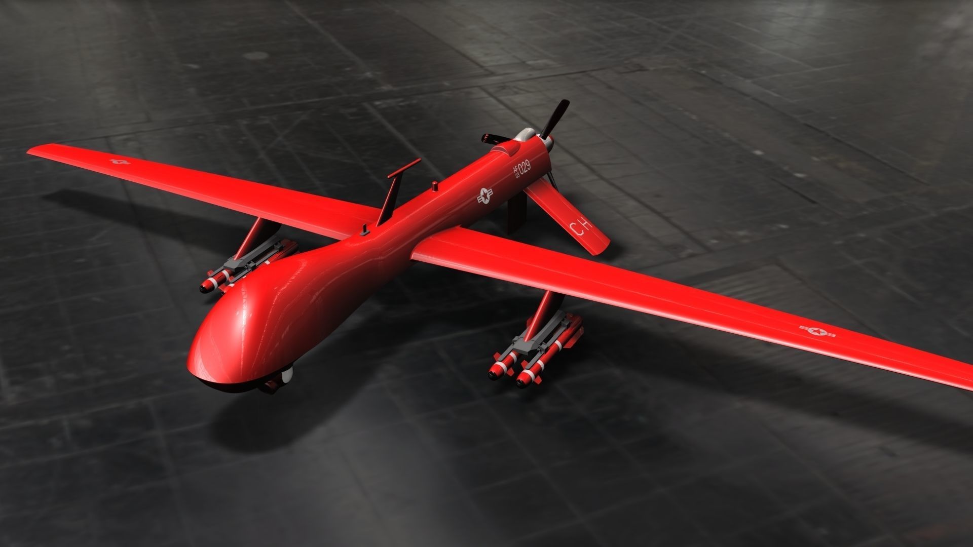 MQ-1 Predator UAV free VR / AR / low-poly 3D model rigged | CGTrader