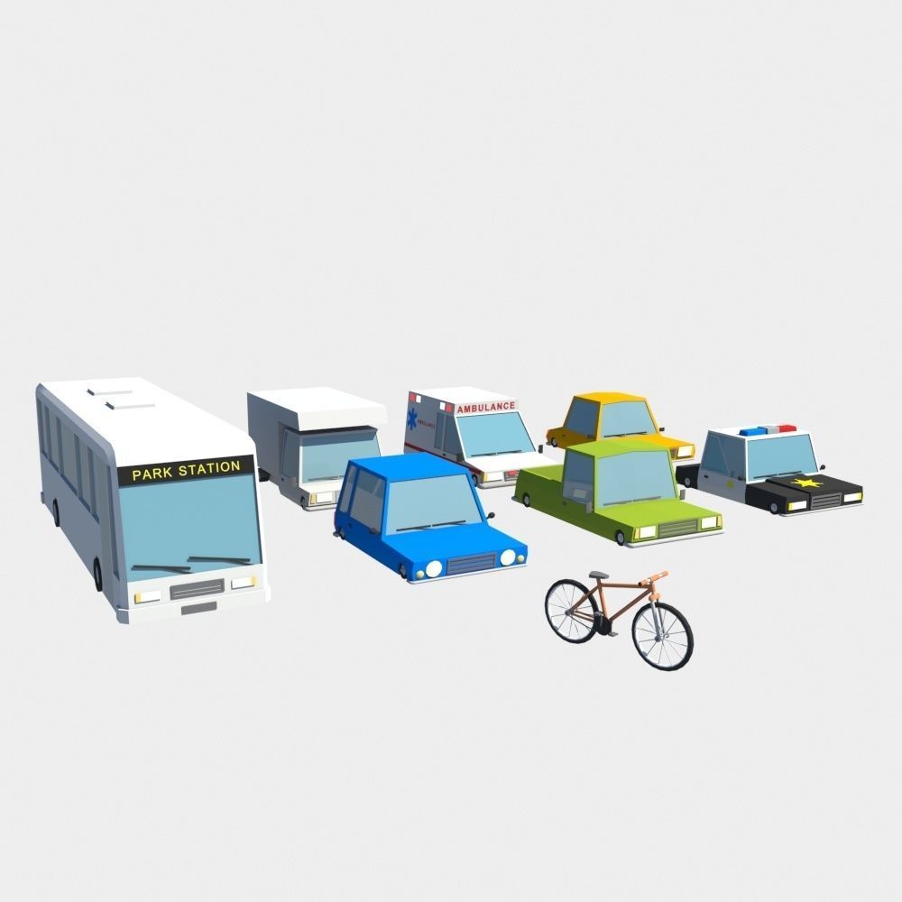 low poly vehicle 3D model | CGTrader