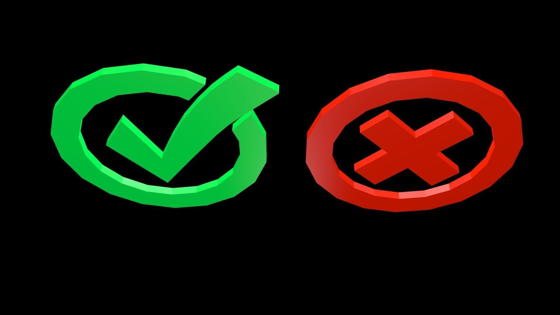 3D model Low poly check mark 3 VR / AR / low-poly | CGTrader