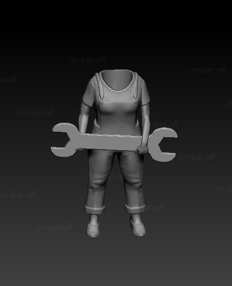 woman car mechanic 3D model 3D printable | CGTrader