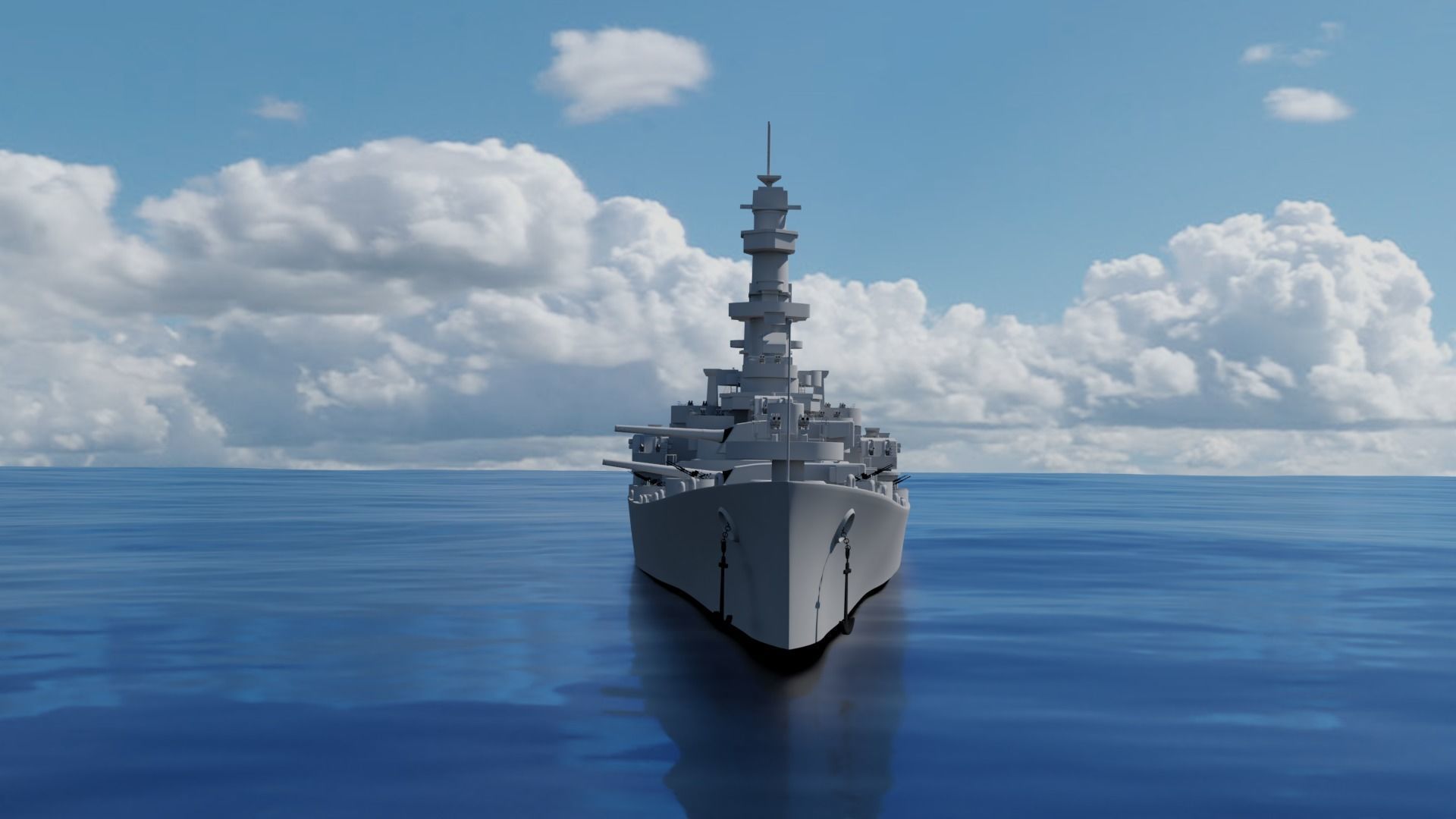 USS Alaska CB-1 Battle Cruiser 3D model rigged | CGTrader