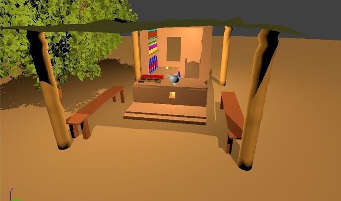 tea stall 3D model animated | CGTrader