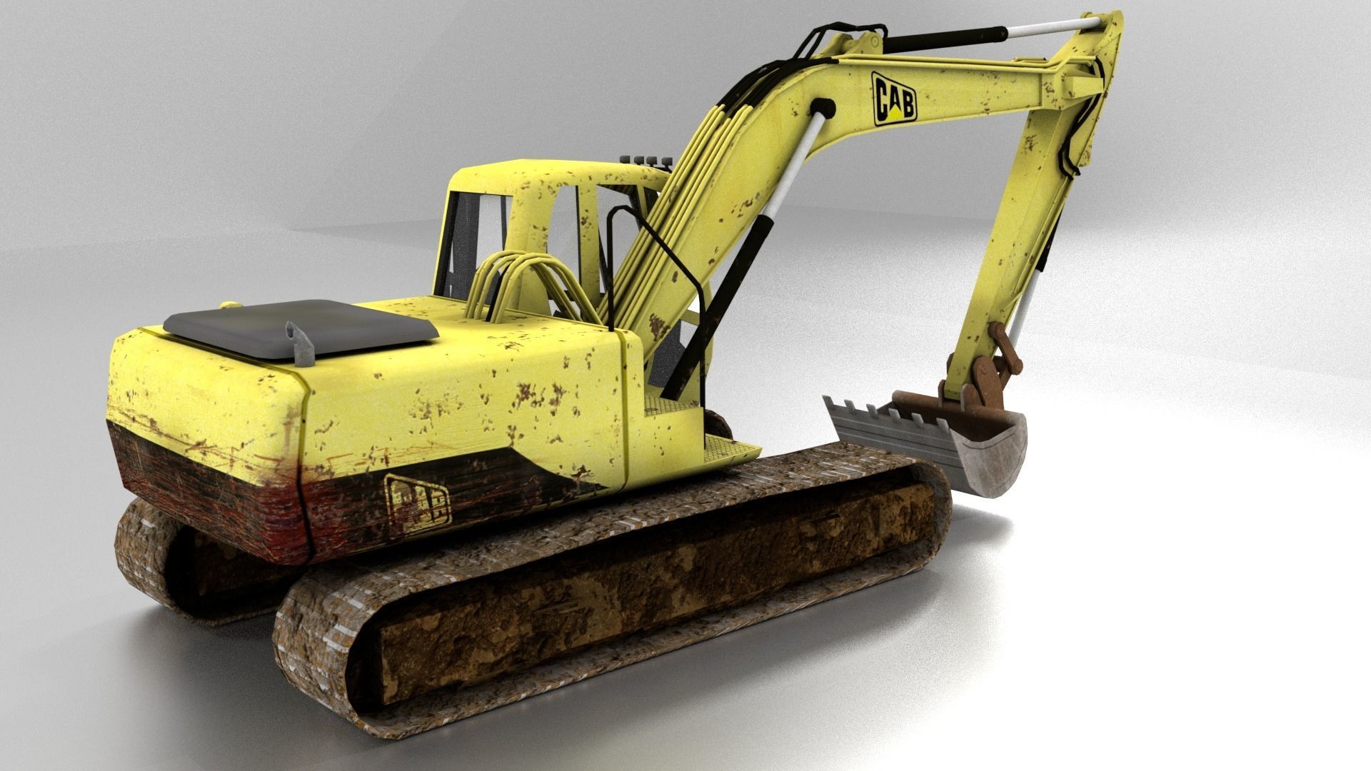 3D model Low poly Excavator VR / AR / low-poly | CGTrader