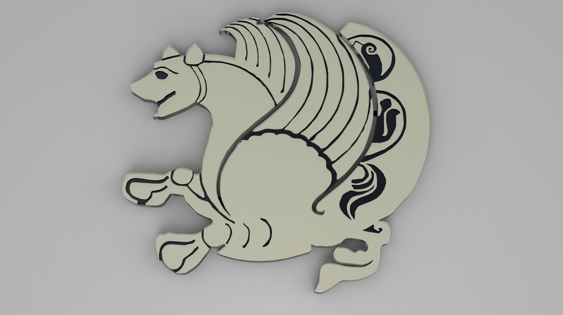 key ring iranian Symbols simurgh free 3D model | CGTrader