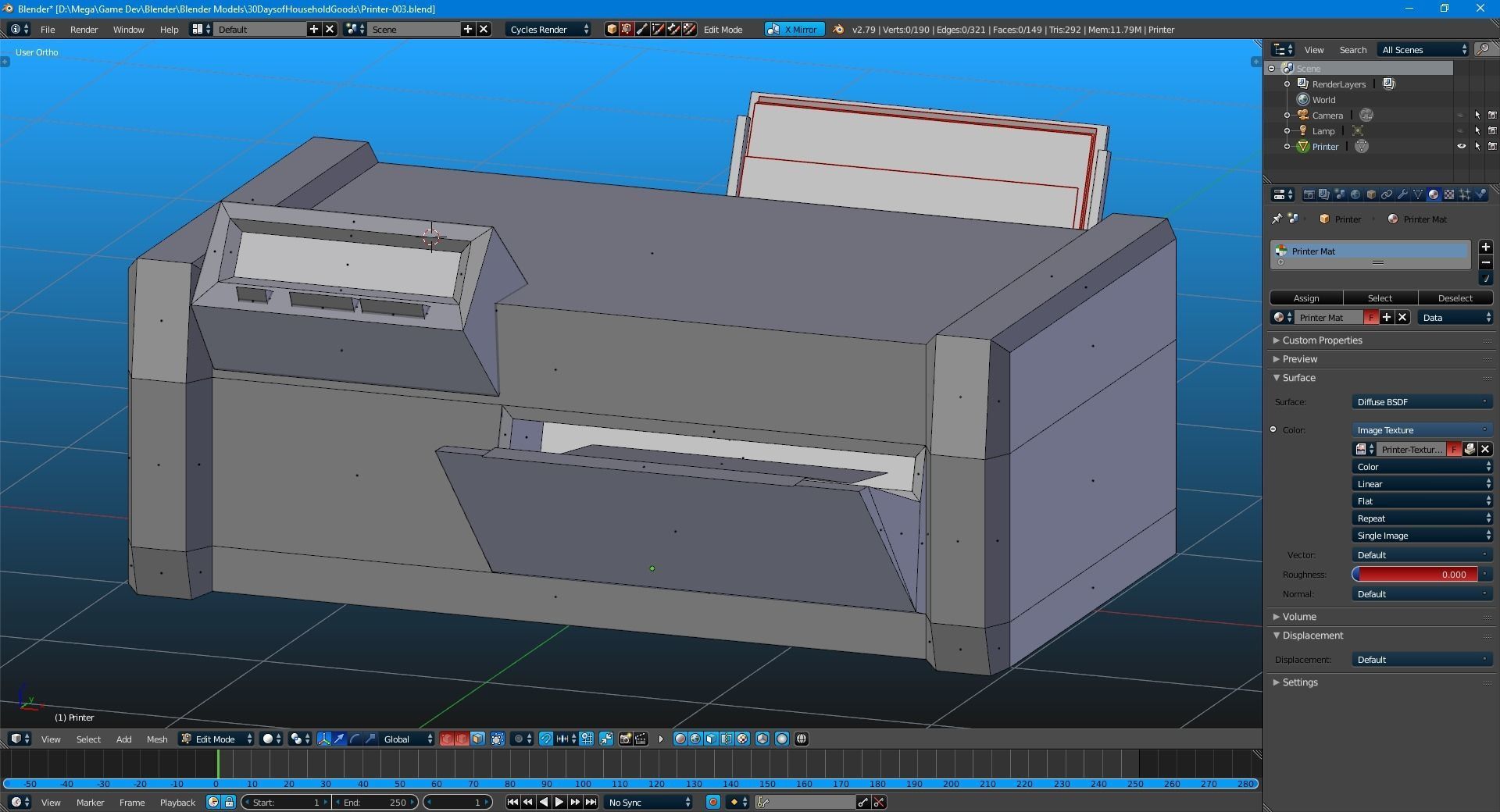 3D model Classic Printer VR / AR / low-poly | CGTrader