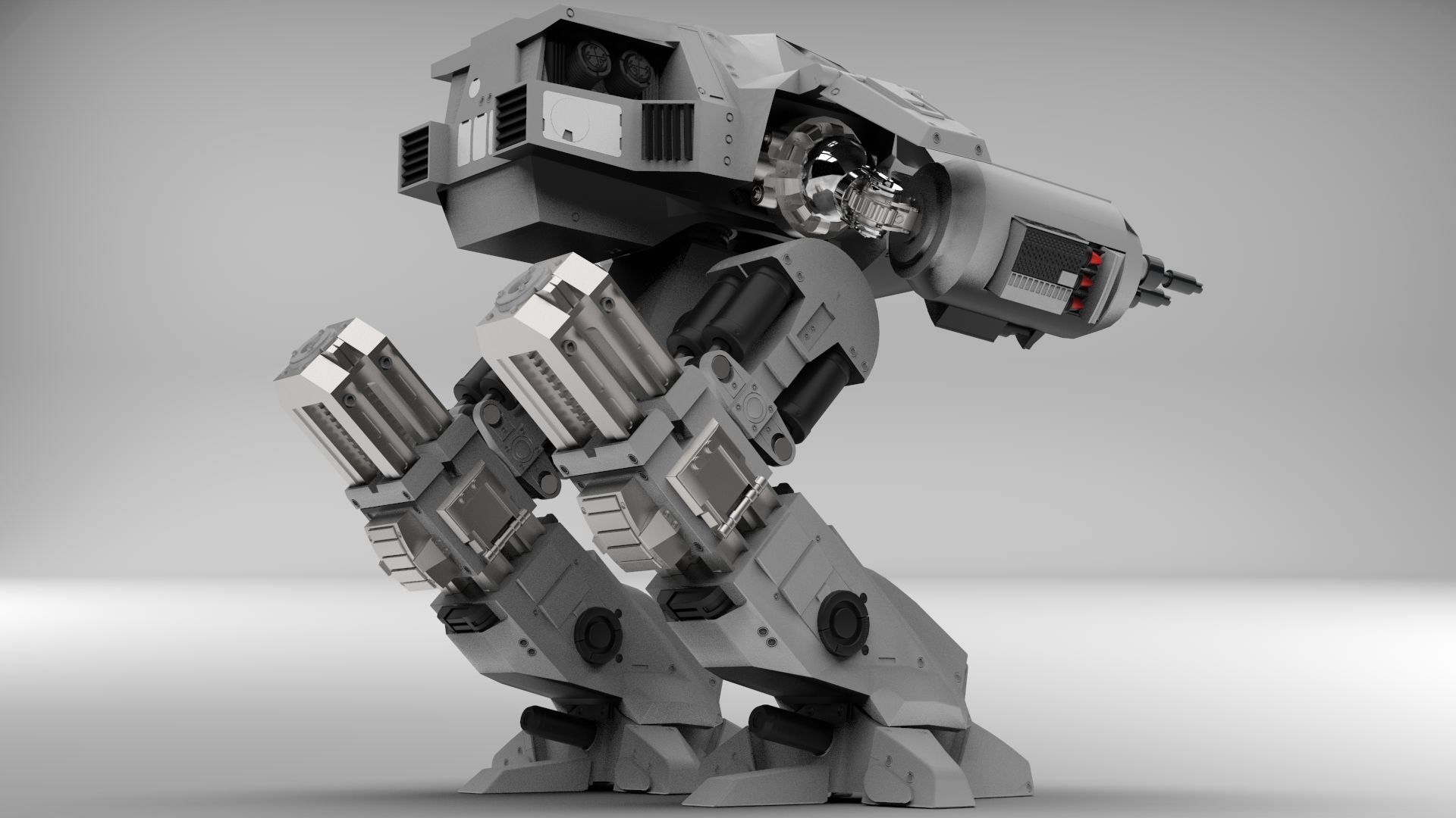 ED209 - Police Robot in High Poly 3D model | CGTrader