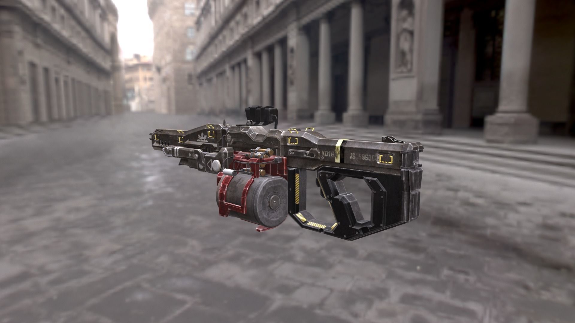 3D model Weapon Chain Gun VR / AR / low-poly | CGTrader
