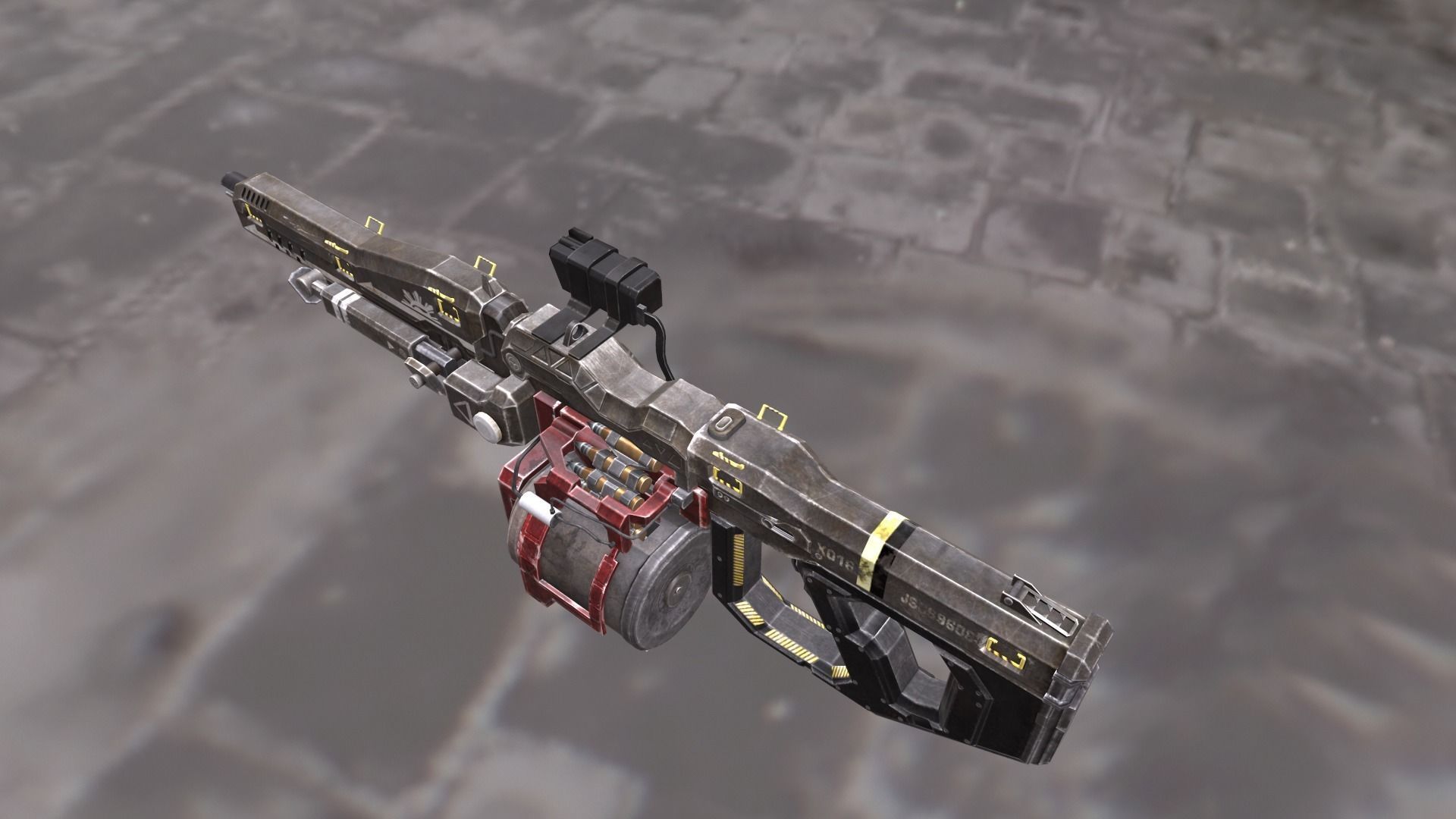 3D model Weapon Chain Gun VR / AR / low-poly | CGTrader