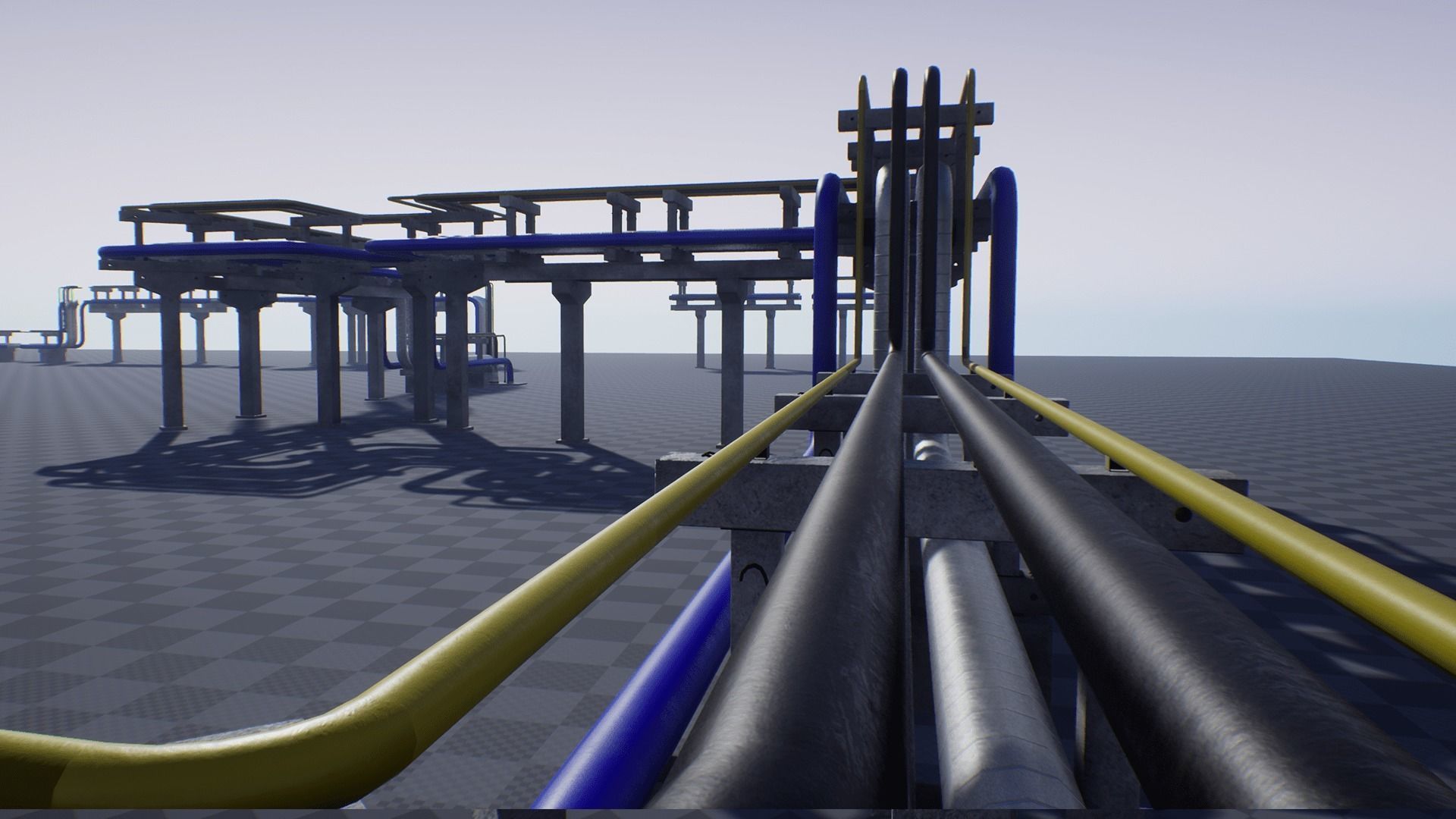 3D model Modular Industrial Pipe Concrete Trestle VR / AR / low-poly ...