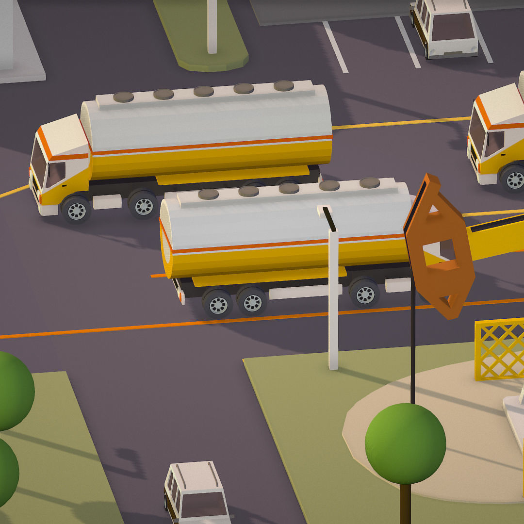 3D model Isometric set representing oil field extracting crude oil VR ...
