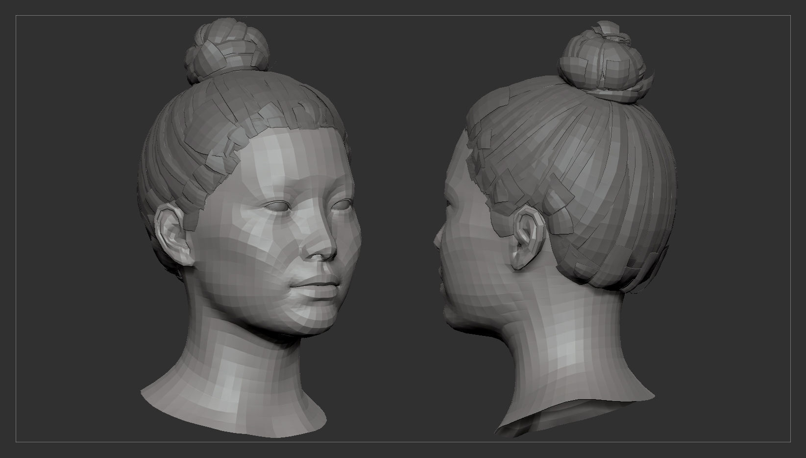 3D model Average Asian Female Head VR / AR / low-poly | CGTrader