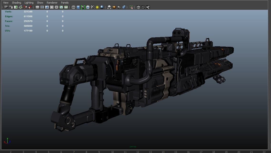 3D model Scifi Plasma Rail Gun VR / AR / low-poly | CGTrader