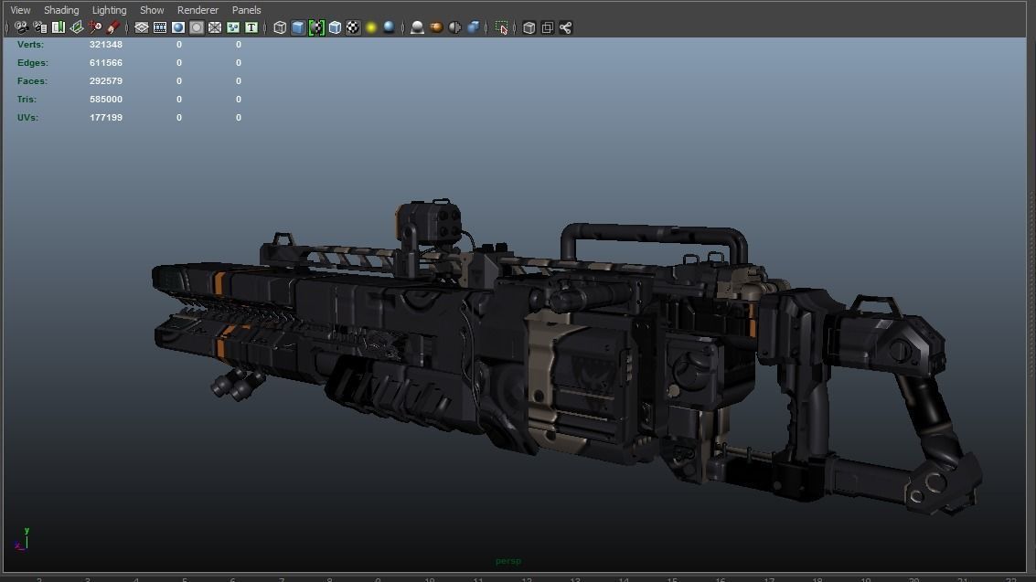 3D model Scifi Plasma Rail Gun VR / AR / low-poly | CGTrader