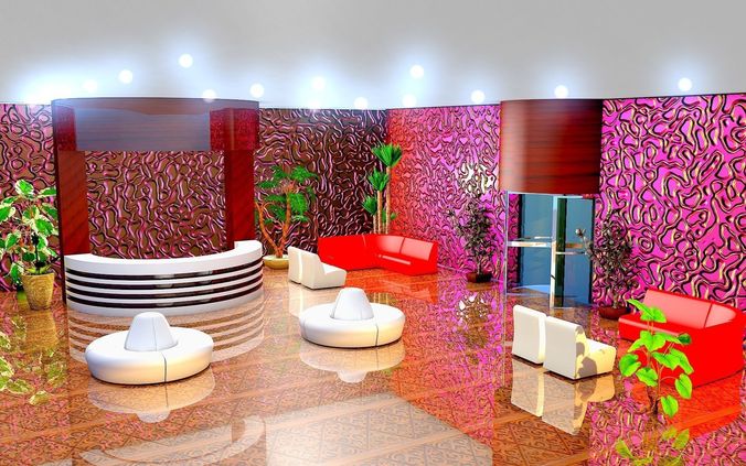 Hotel loby 3D model | CGTrader