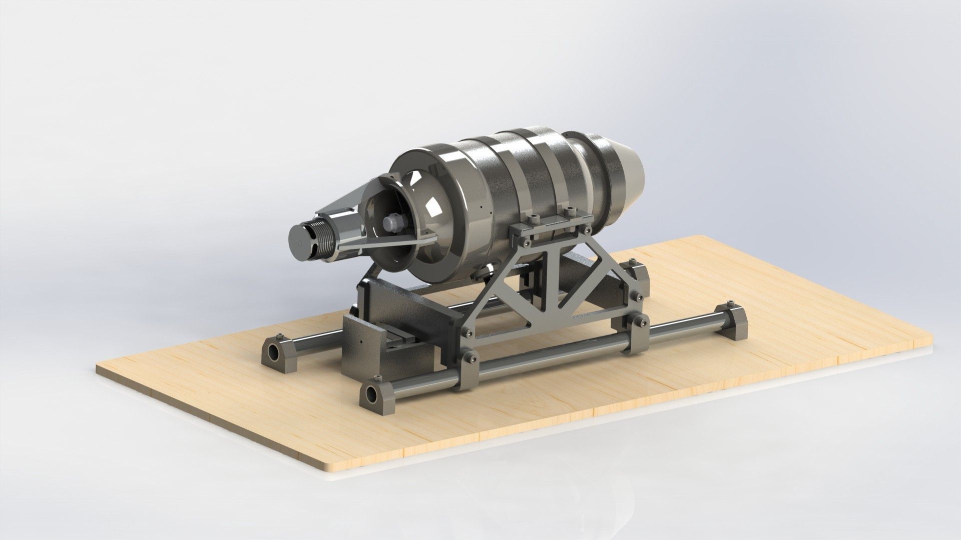 Turbojet engine Test Bed free 3D model | CGTrader