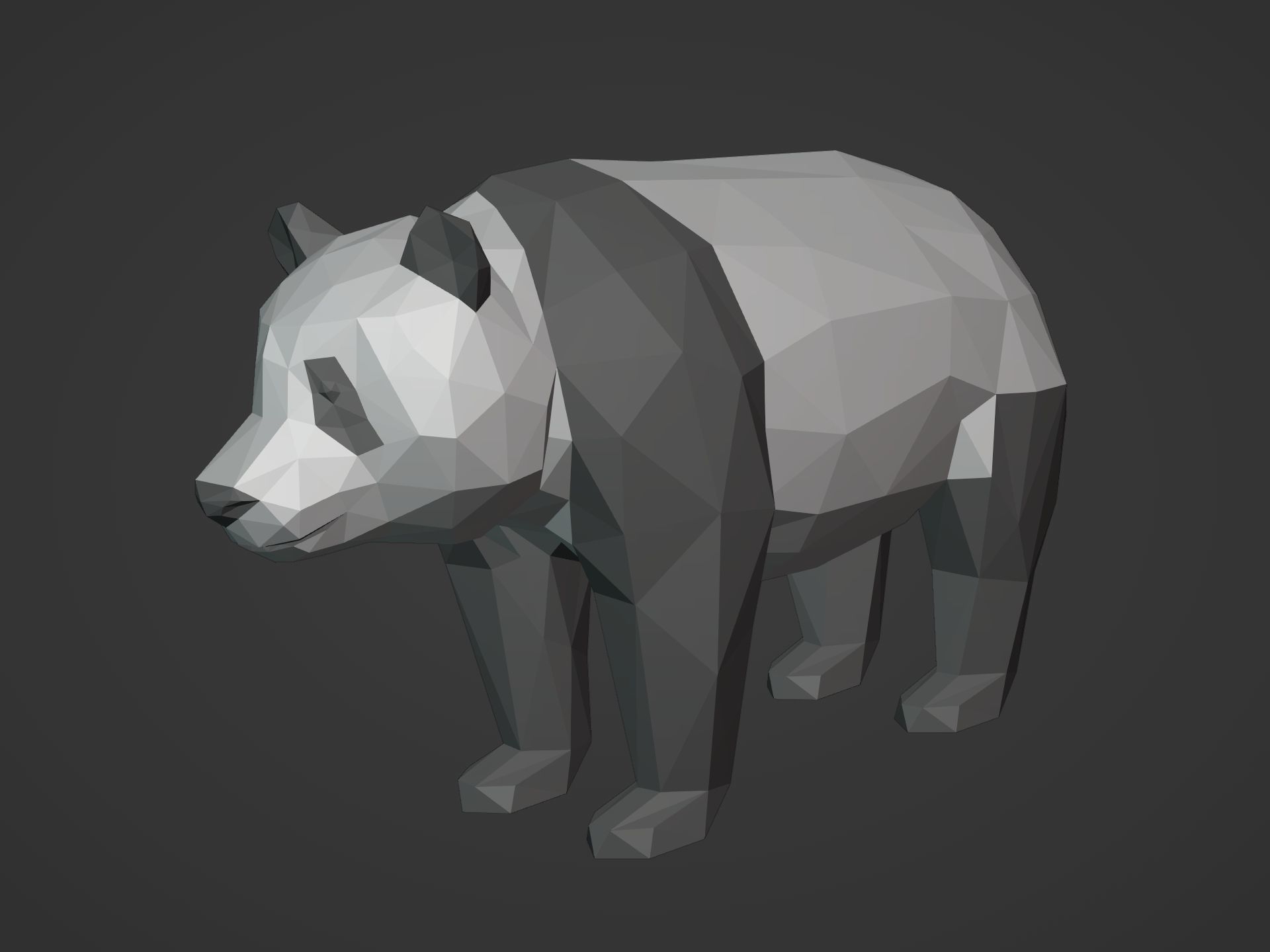 3D model LOW POLY Cartoon Panda Bear -- Ready for 3D Printing VR / AR ...
