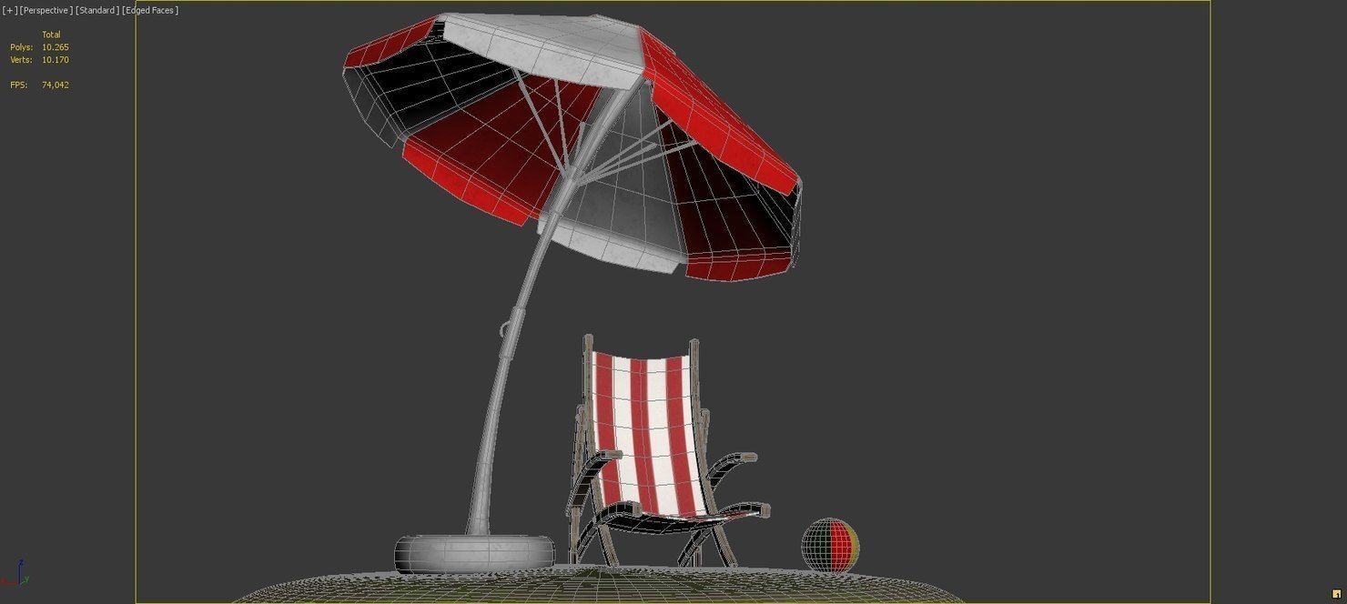 Cartoon Beach Items 3D model | CGTrader